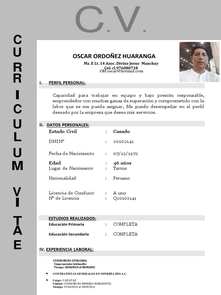CV OSCAR Actual 2021 | PDF