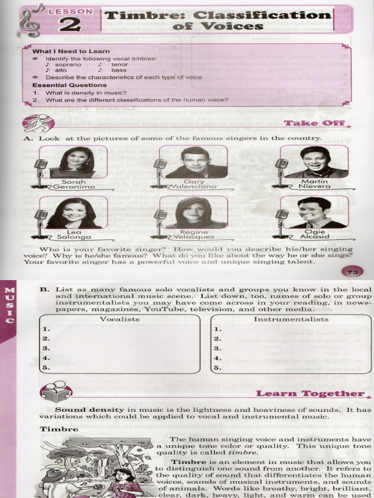 Timbre - Voice Classification (Grade V) | PDF