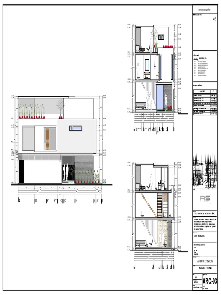 Arq CP Arquitectonico Casa Perez 001-Arq-03 | PDF
