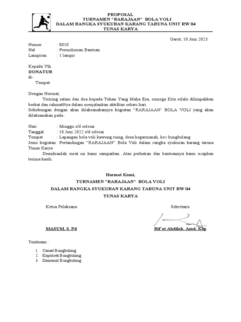 Surat - Permohonan Bantuan | PDF