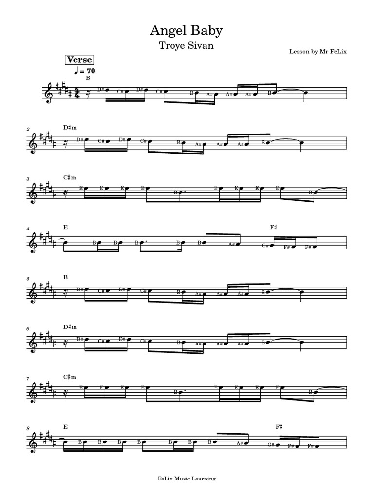 Angel Baby - Troye Sivan (Materi Ngajar) | PDF | Songs | Pop Songs