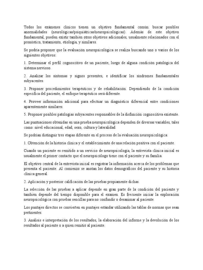 Resumen Cap. 6 | PDF | Neuropsicología | Diagnostico medico