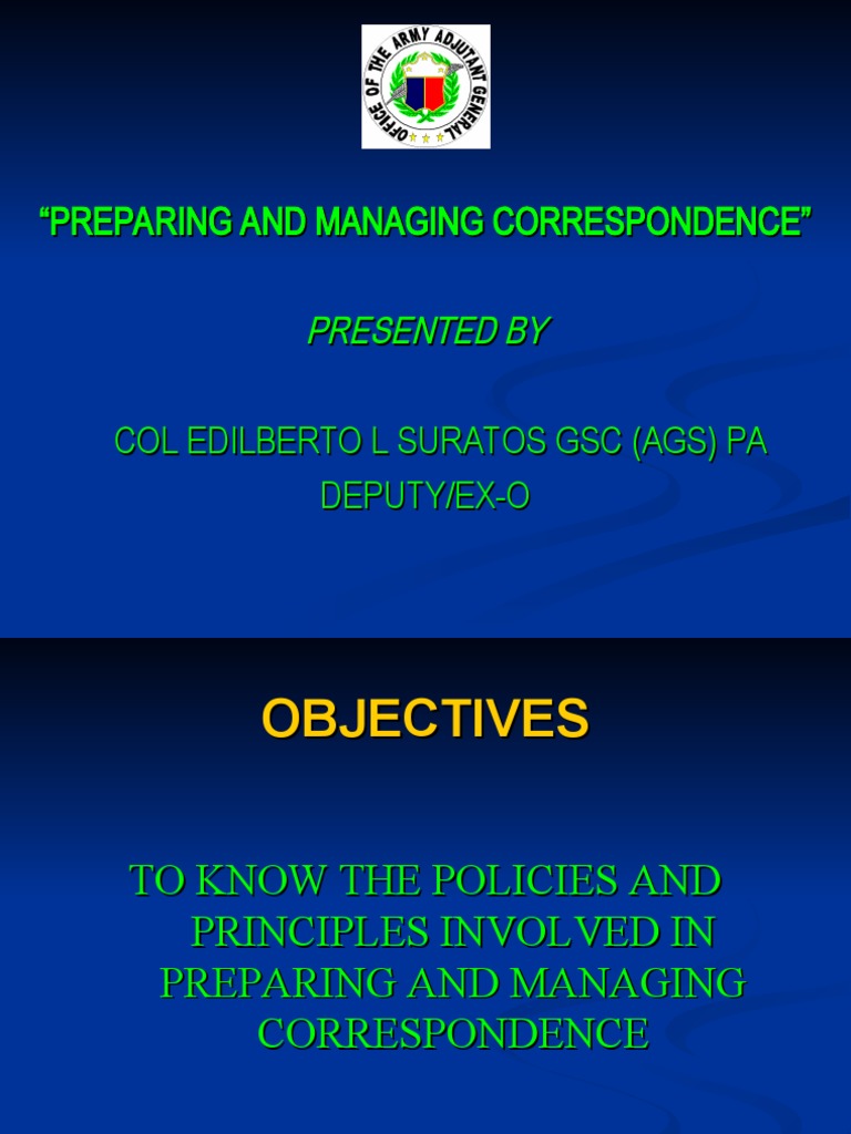 Managing Military Correspondence Effectively | PDF