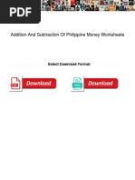 Addition and Subtraction of Philippine Money (Coins and Pesos) | PDF ...