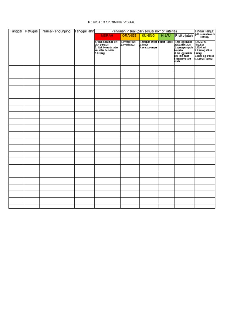 Panduan Skrining Visual Kesehatan | PDF