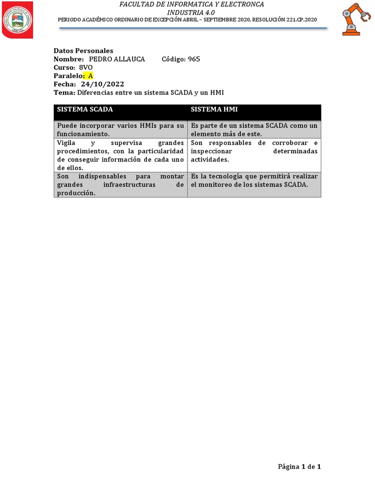 Diferencias Entre Un SCADA y HMI | PDF Diferencias Entre Un SCADA y HMI | PDF