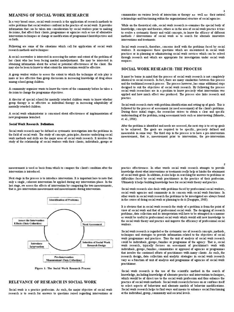 Meaning of Social Work Research | PDF | Social Work | Scientific Method