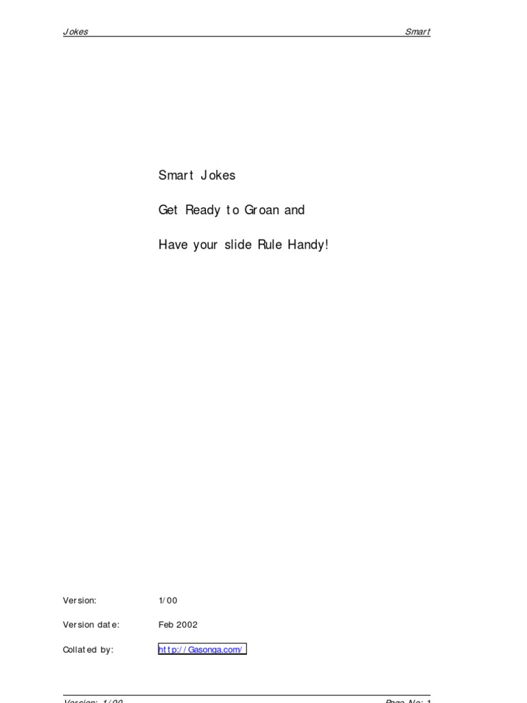Smart Jokes Collection | PDF