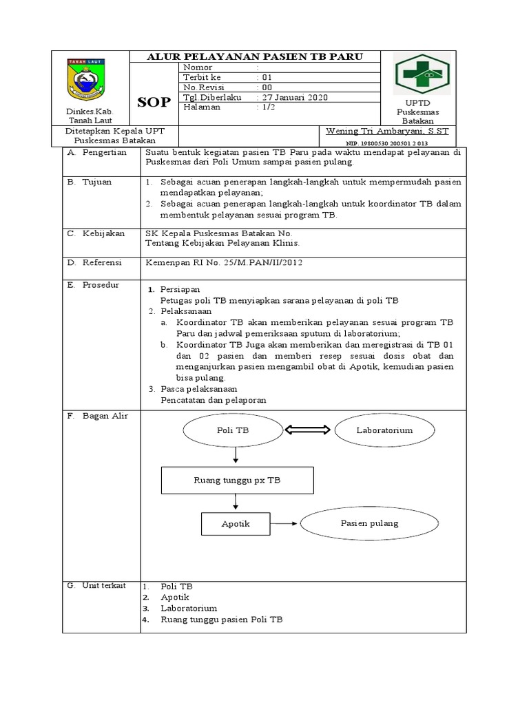 Sop Alur Pelayanan Pasien TB | PDF