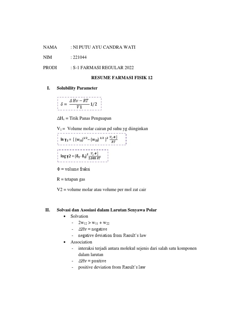 221044_Ayu Candra Wati_Resume 12 Farmasi Fisik | PDF