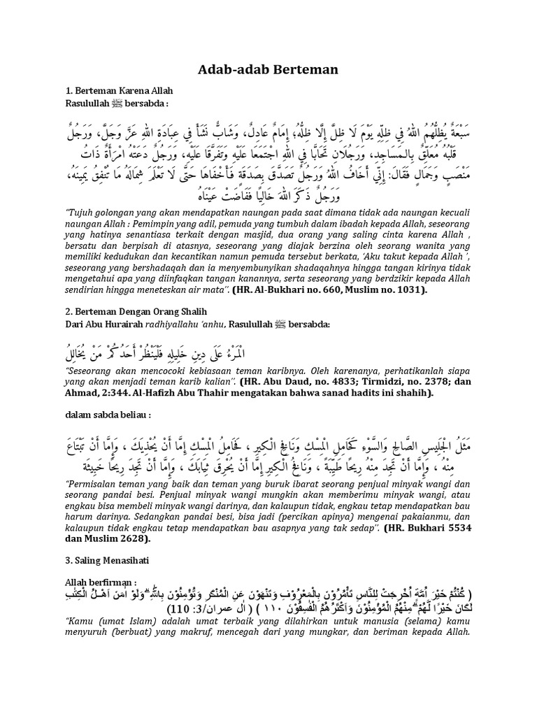 Adab Berteman | PDF