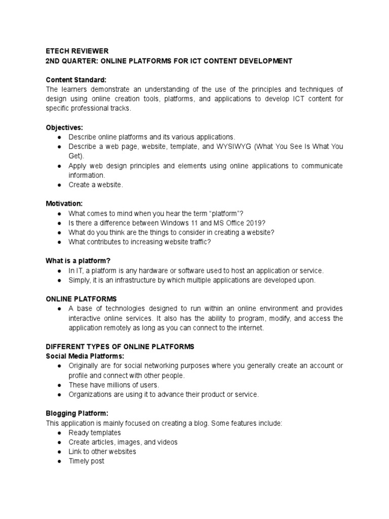 Online Platforms For Ict Content Development | PDF | Cloud Computing ...