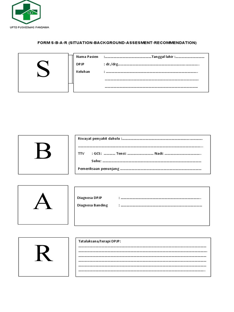 Contoh Form SBAR | PDF