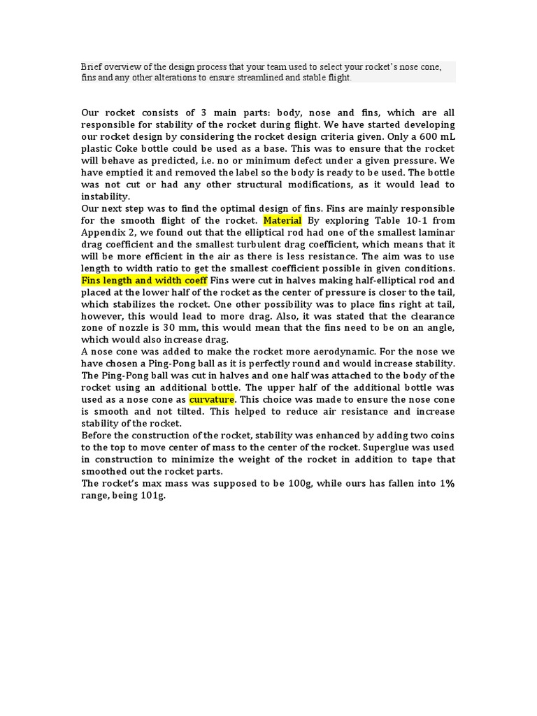 Rocket Design Pdf Rocket Drag Physics