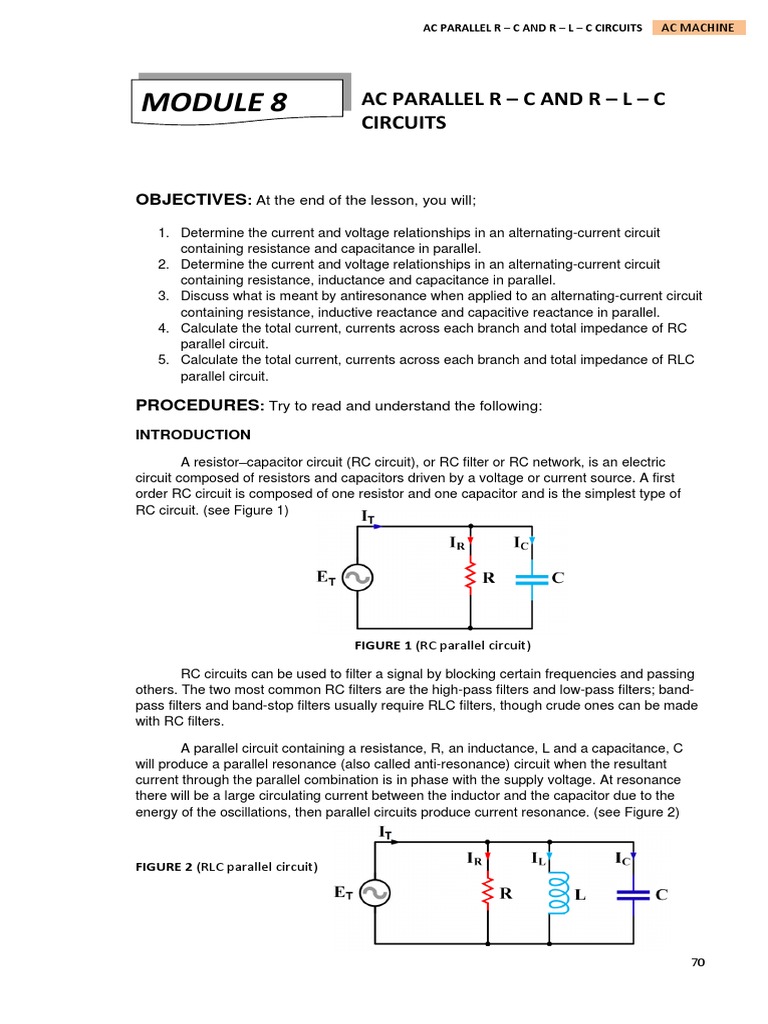 Module 8 - Ac Parallel Circuits Conyaining Inductance and Capacitance | PDF | Electronic Filter ...