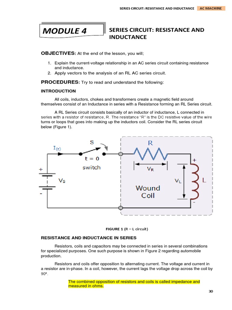 Module 4 - Series Circuit Resistance and Inductance | PDF | Series And ...
