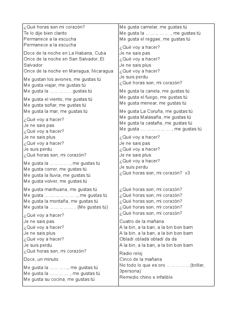 Manu Chao - Me Gustas Tu | PDF