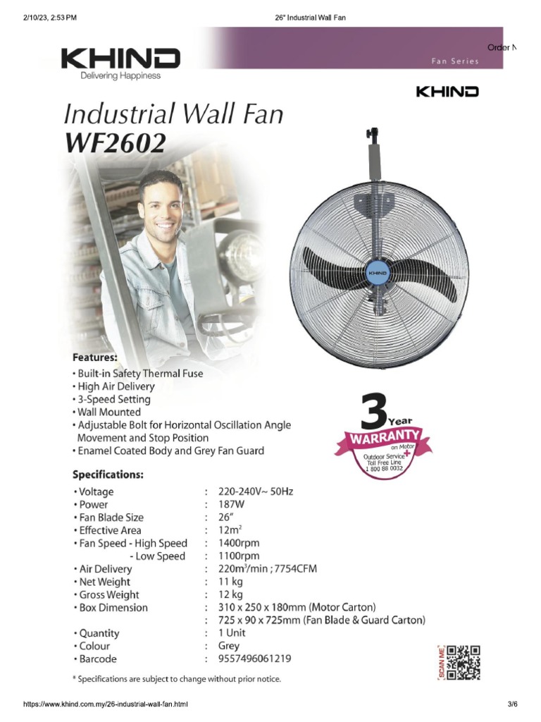 26_ Industrial Wall Fan | PDF