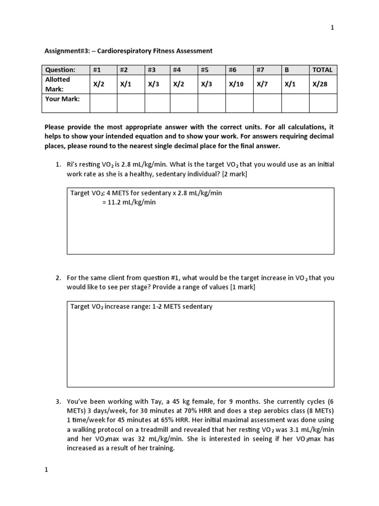 KIN 204 Assignment - 2023 | PDF | Heart Rate | Physical Fitness