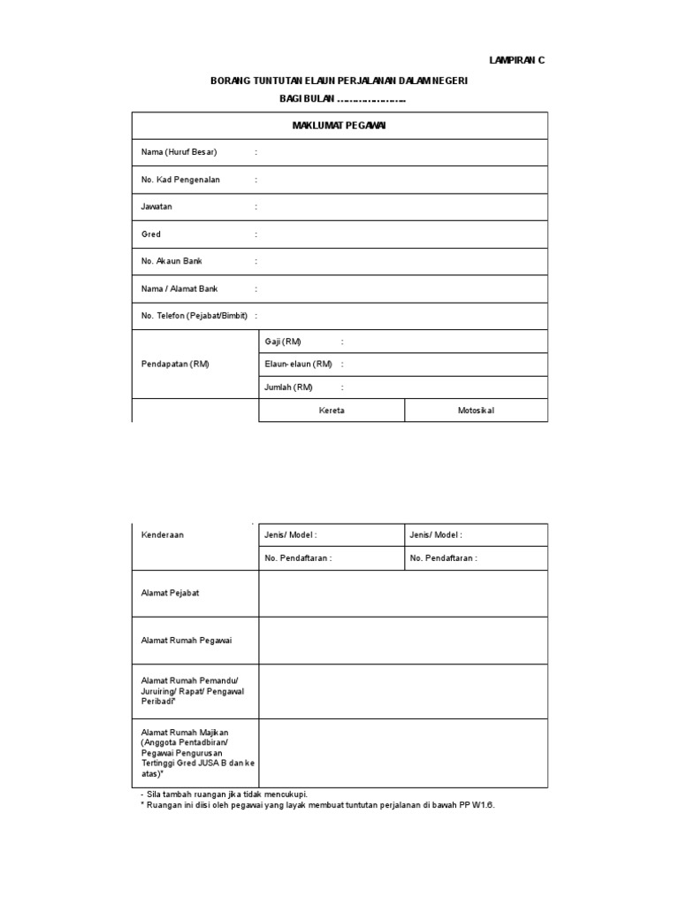 Borang TNT Baru (Terkini) | PDF