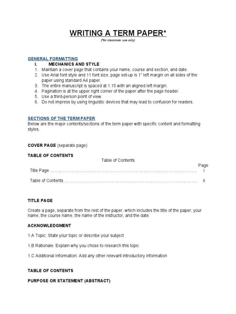Writing A Term Paper 1 | PDF | Thesis | Cognition
