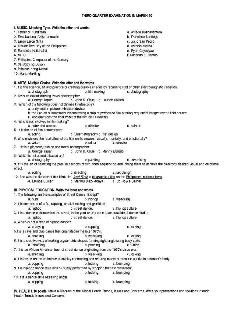 Exam | PDF | Hip Hop Music