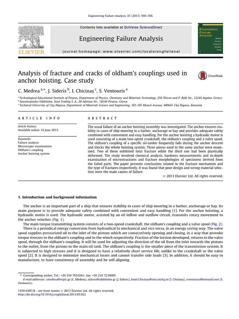 Analysis of Fracture and Cracks of Oldham S Couplings - 2013 ...