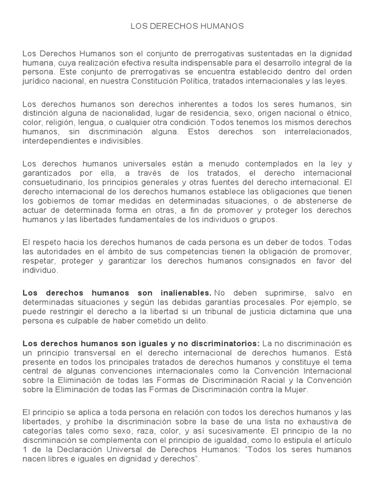 La Declaración Universal de Derechos Humanos | PDF
