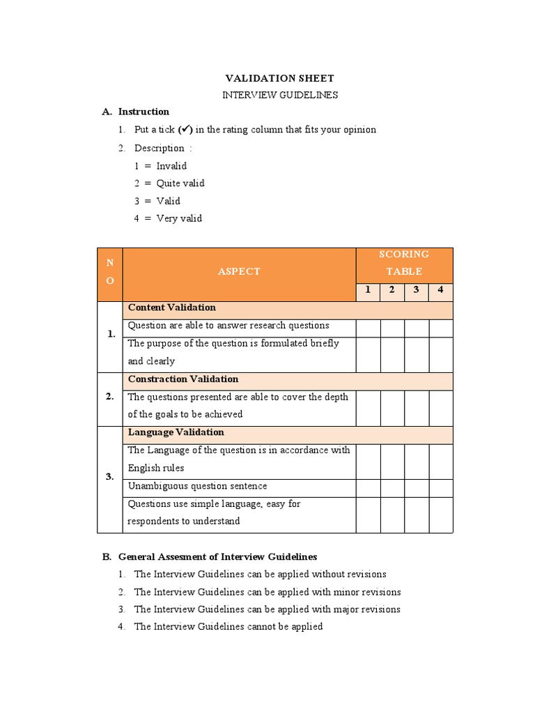 Validation Sheet Lukman-1 | PDF | Question | Cognitive Science
