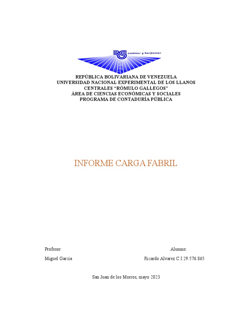 Definición y Presupuesto de Carga Fabril | PDF | Presupuesto | Costo
