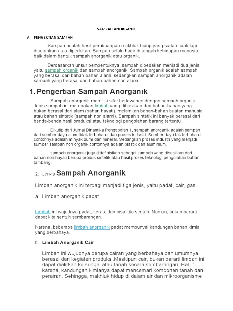 Sampah Anorganik | PDF
