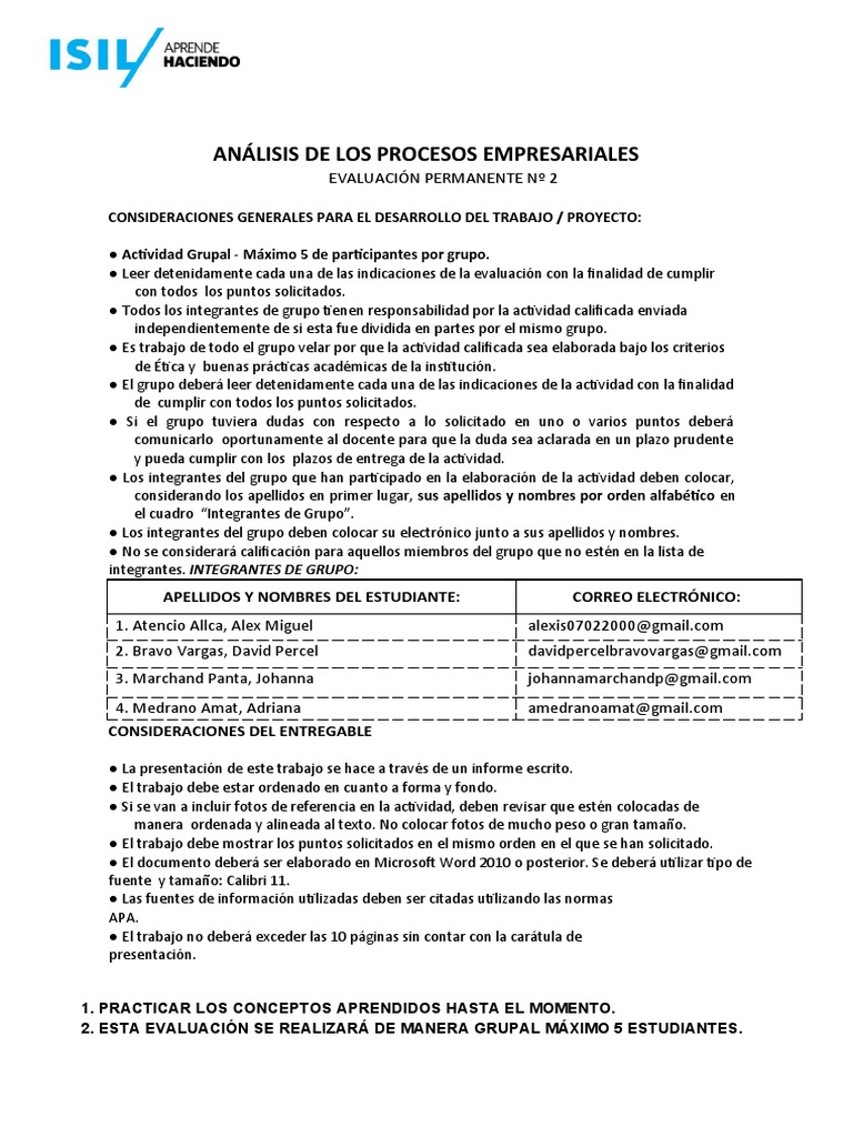 Ep2 Análisis Procesos Empresariales Pdf