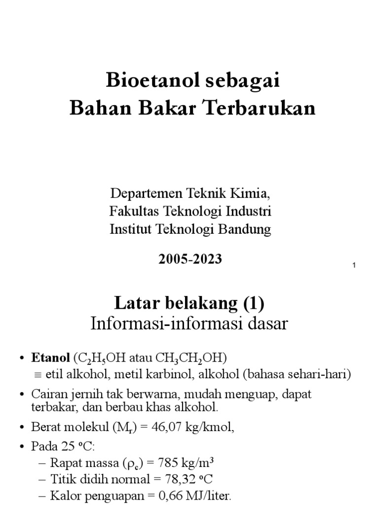 BIOETHANOL PROCESS Teknik Kimia 2023 | PDF | Teknologi & Rekayasa
