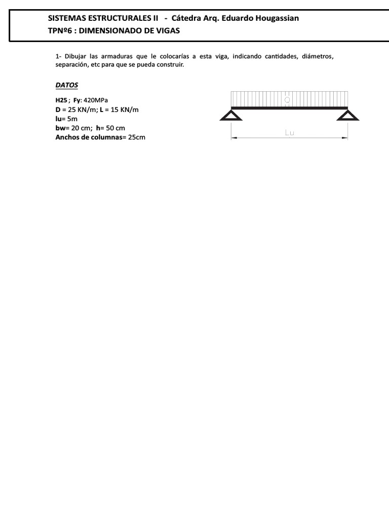 TP6 DIMENSIONADO DE VIGAS | PDF