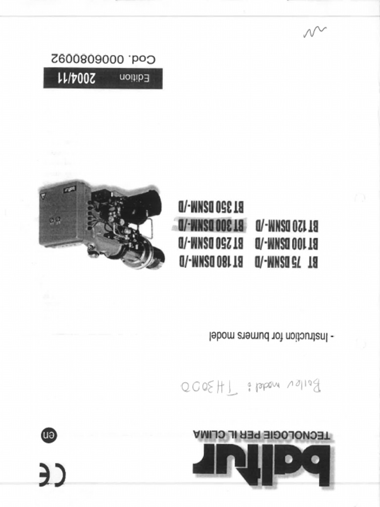 Instruction for Burner Model -Boiler TH3000 | PDF