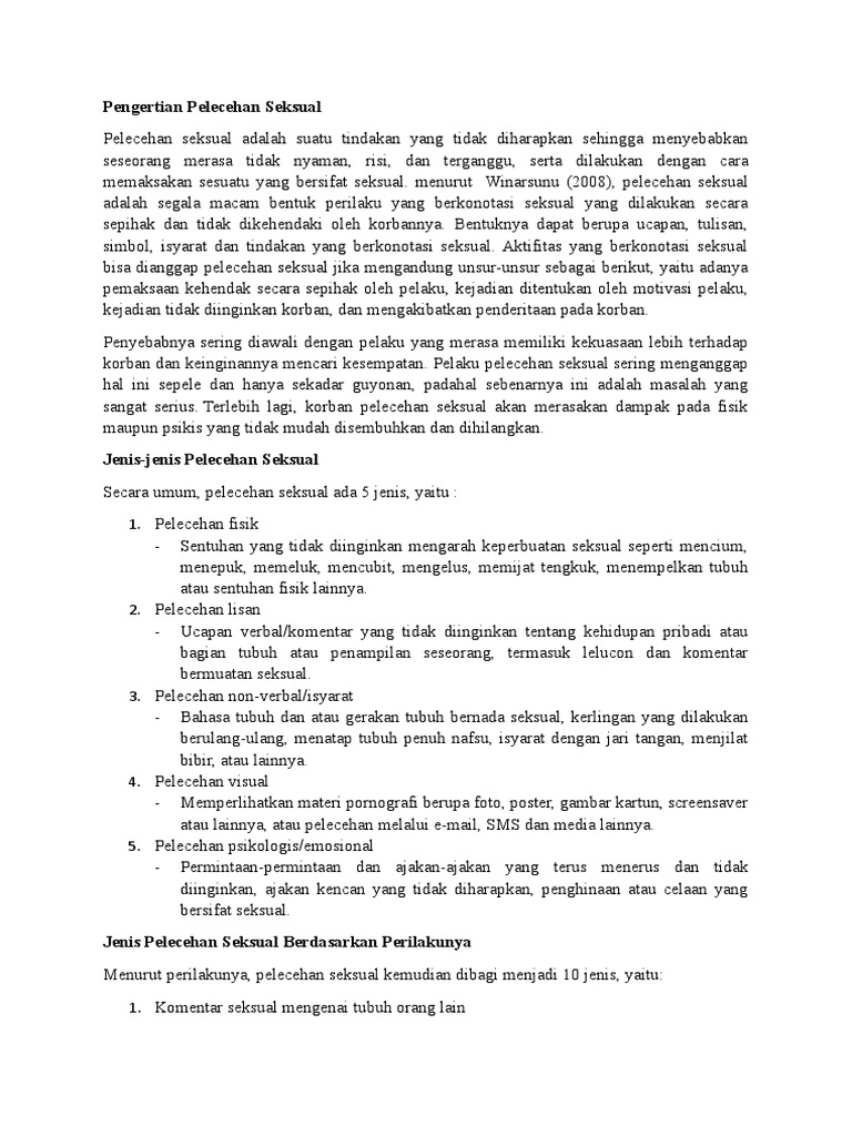 Pengertian Pelecehan Seksual | PDF