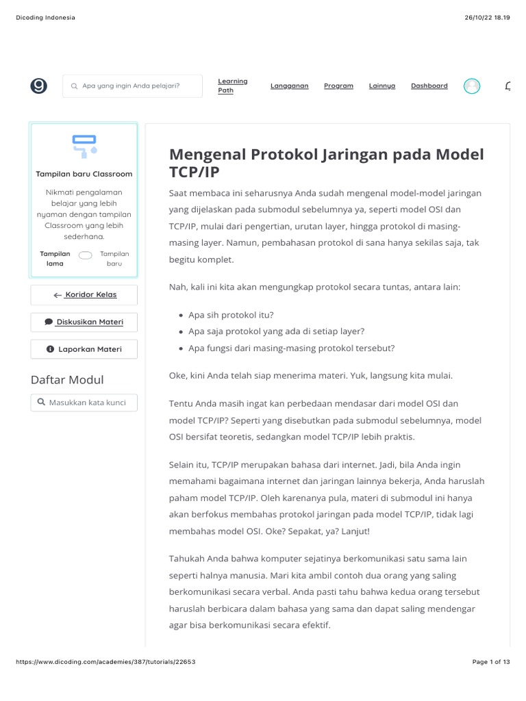 Mengenal Jaringan Model TCP:IP - Dicoding Indonesia | PDF