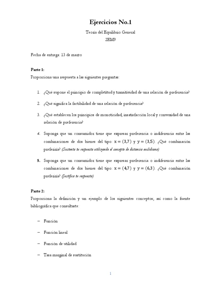 Ejercicios 1 - Micro | PDF