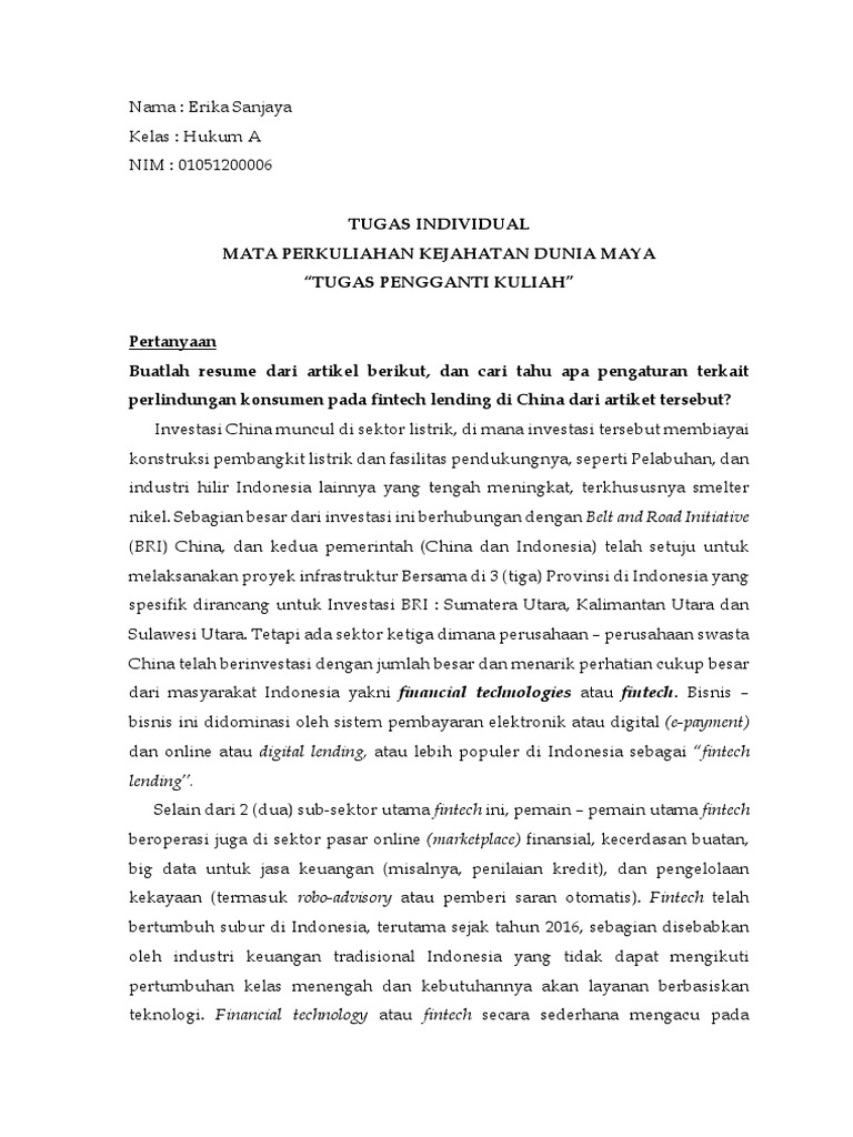Erika Sanjaya - Tugas Pengganti Kuliah | PDF