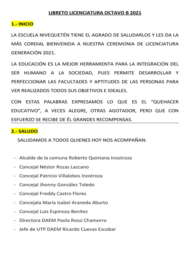 Libreto Licenciatura Octavo B 2021 | PDF | Cognición