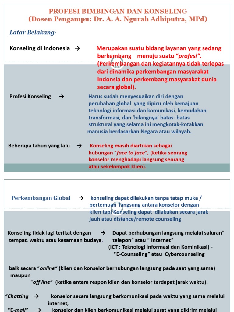 Adhi - Profesi Bimbingan Dan Konseling | PDF