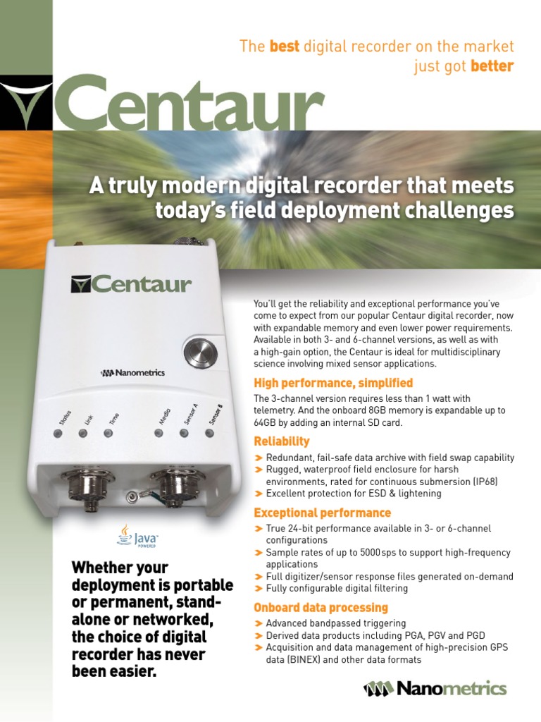 NMX Centaur | PDF | Sampling (Signal Processing) | Usb