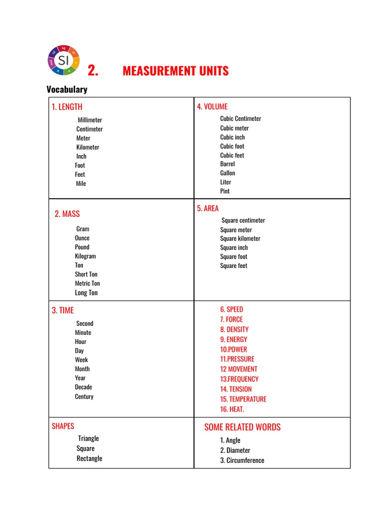 Template - MEASUREMENT UNITS | PDF