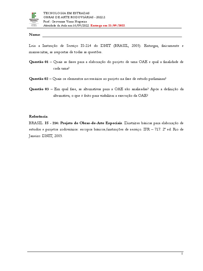 Modelo de Prova | PDF