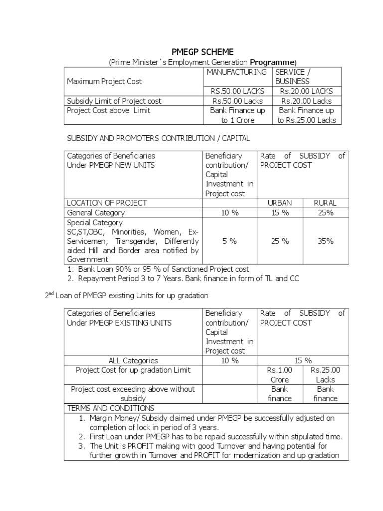 Pmegp Scheme | Download Free PDF | Banks | Subsidy