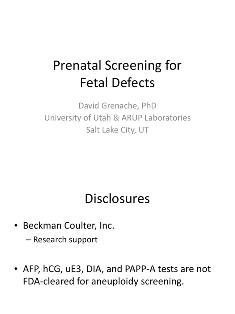 Prenatal Screening | PDF | Medicine | Clinical Medicine