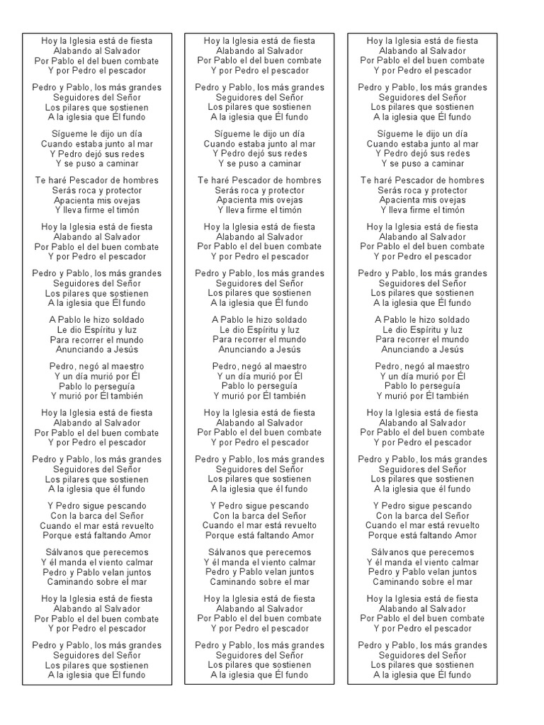 Cancion de Pedro y Pablo | PDF | San Pedro | Pablo el apóstol