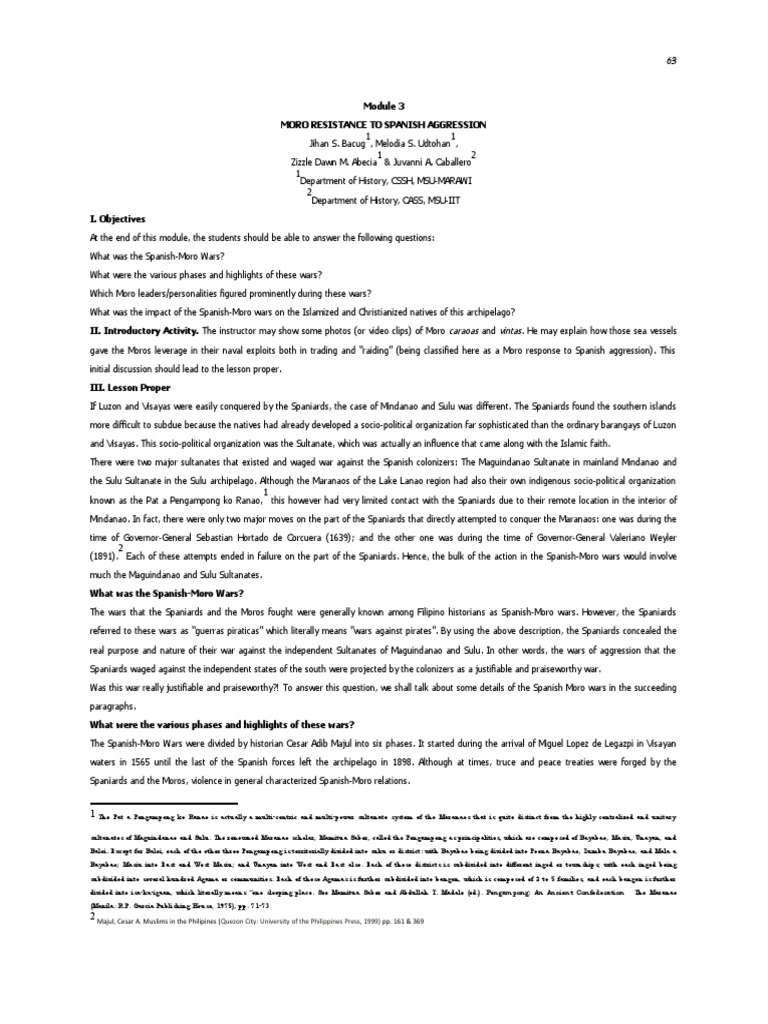 Spanish-Moro Wars: Phases and Impact | PDF | Philippines | Brunei