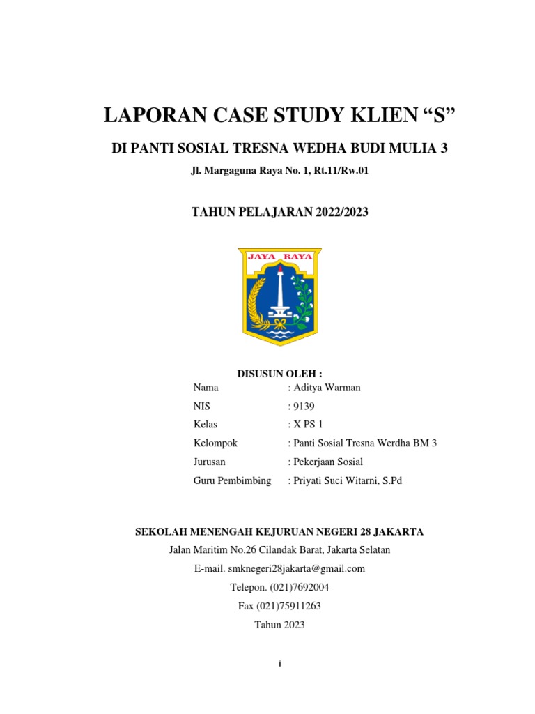 Contoh Laporan Case Study Aditya Warman | PDF Contoh Laporan Case Study Aditya Warman | PDF