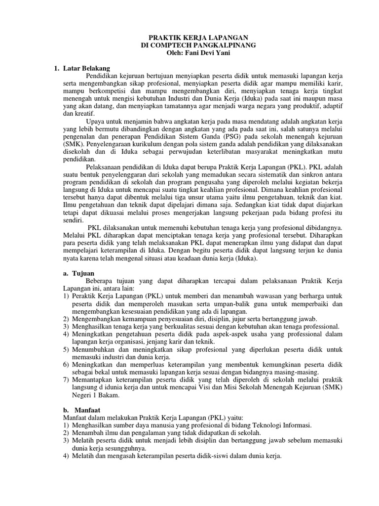 Lap PKL - Fanni | PDF